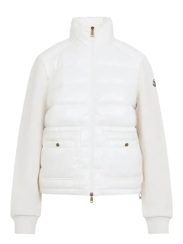 Moncler Zip-up Cardigan With Quilted Front Panel - Multicolor