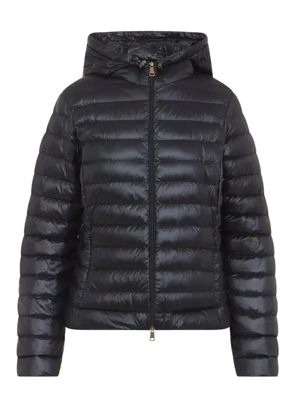 Moncler Quilted Down Jacket With Drawstring Hood - Black