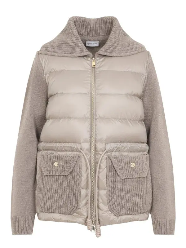 Moncler Padded Knit Cardigan With Shawl Collar - Multicolor