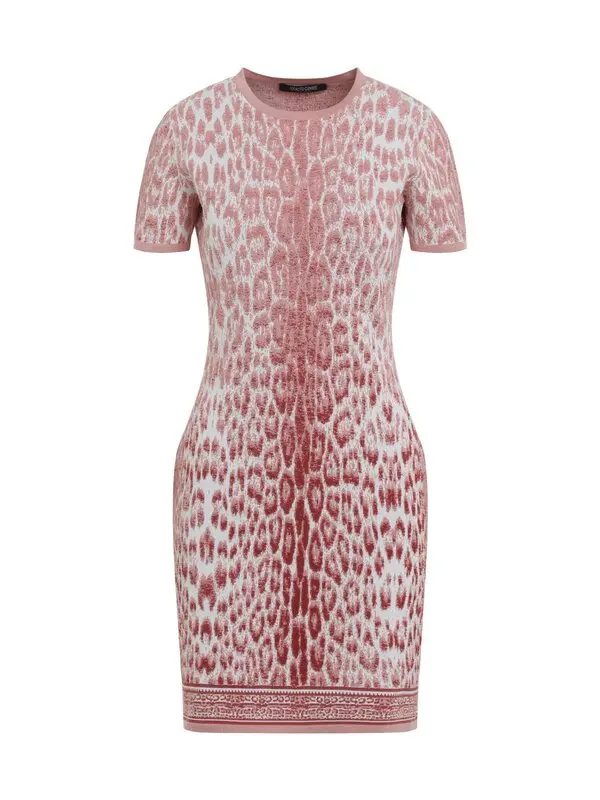 Roberto Cavalli Jaguar Print Knit Dress - Multicolor