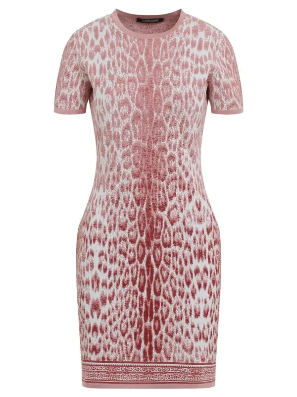 Roberto Cavalli Jaguar Print Knit Dress - Multicolor