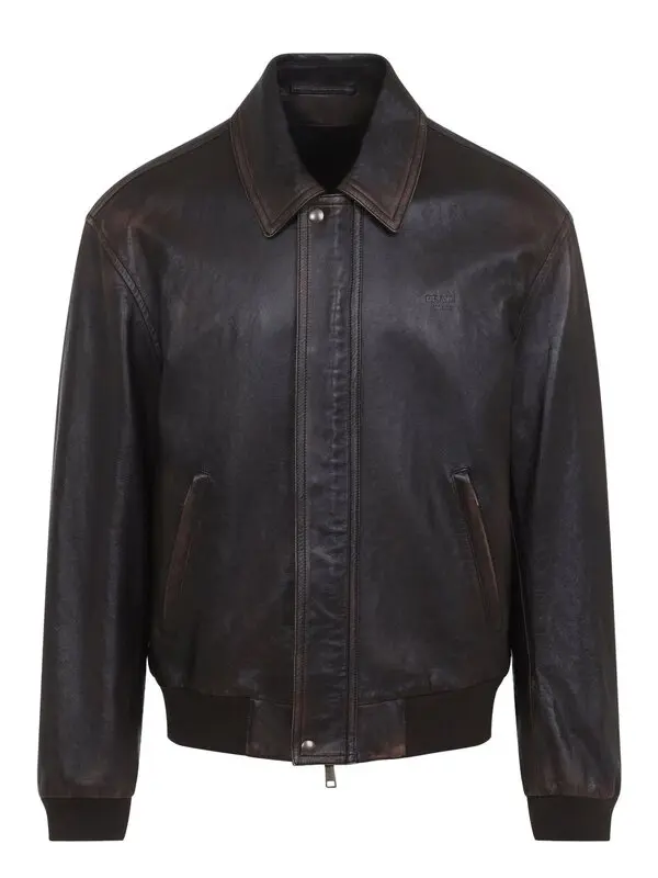 Prada Vintage Nappa Leather Bomber Jacket - Brown