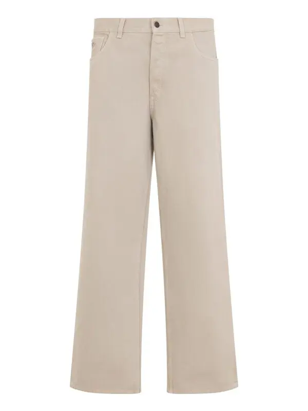 Prada Sand Cotton Loose-fit Jeans - Multicolor