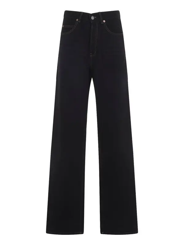 Saint Laurent V-waist Long Baggy Jeans - Black