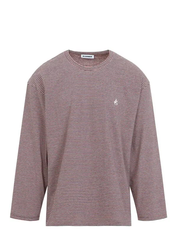 JIL SANDER Striped Long-sleeve T-shirt - Red