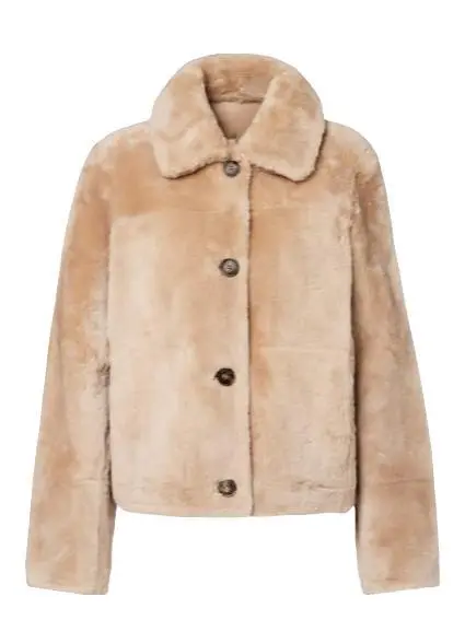 YVES SALOMON Shearling Jacket - Nude