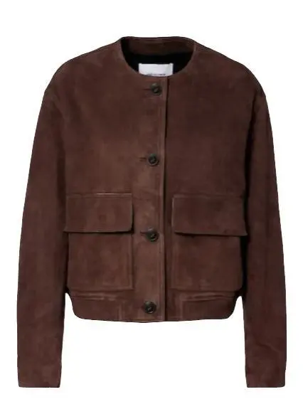 YVES SALOMON Suede Jacket - Red