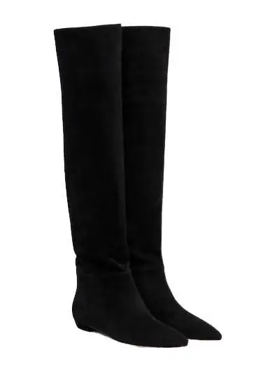 GIANVITO ROSSI Over The Knee Leather Boots - Black