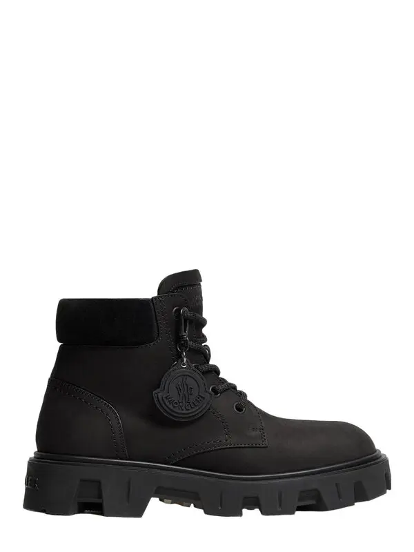 Moncler Peak City Nubuck Suede Ankle Boots - Black