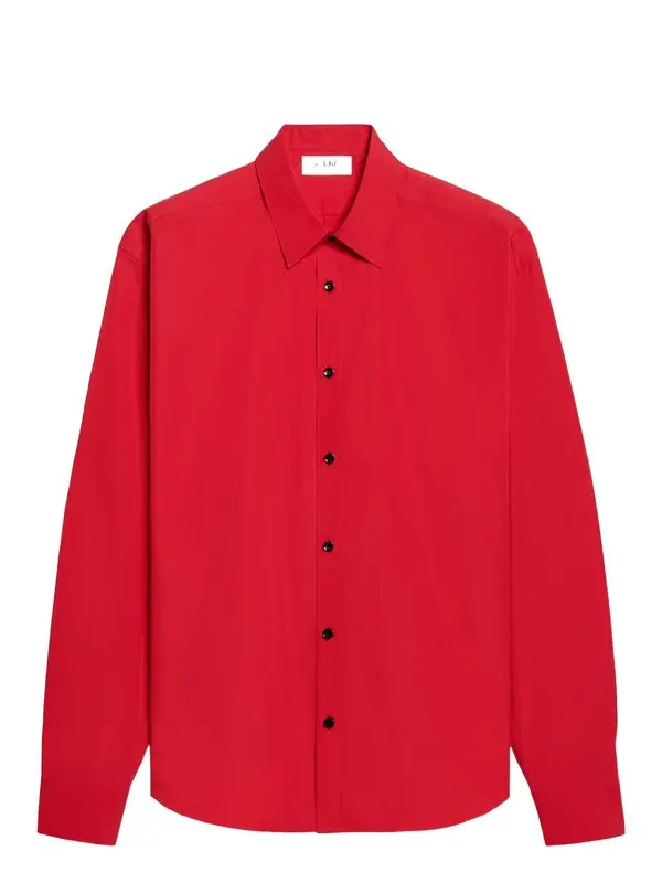 Celine Loose Shirt In Cotton Poplin - Bright Red