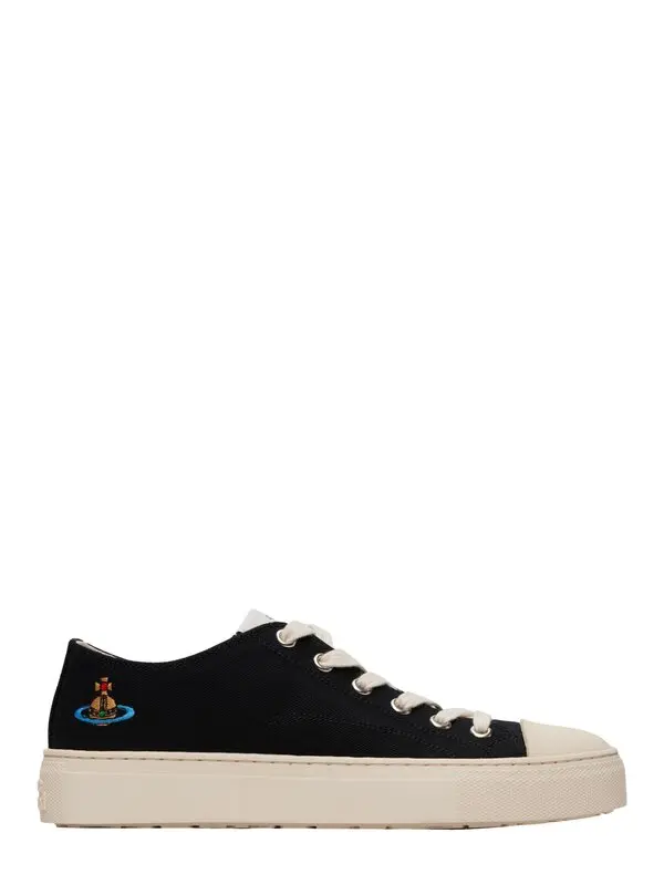 VIVIENNE WESTWOOD Low-top Lace-up Sneakers With Embroidered Logo - Nude