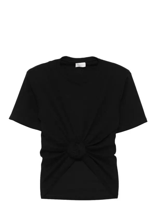 Magda Butrym Cropped T-shirt With Knot Detail - Black
