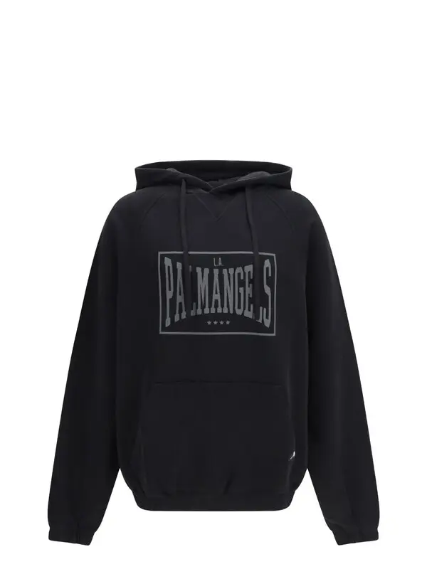 Palm Angels Long-sleeved Hooded Sweatshirt With Box Logo - Black