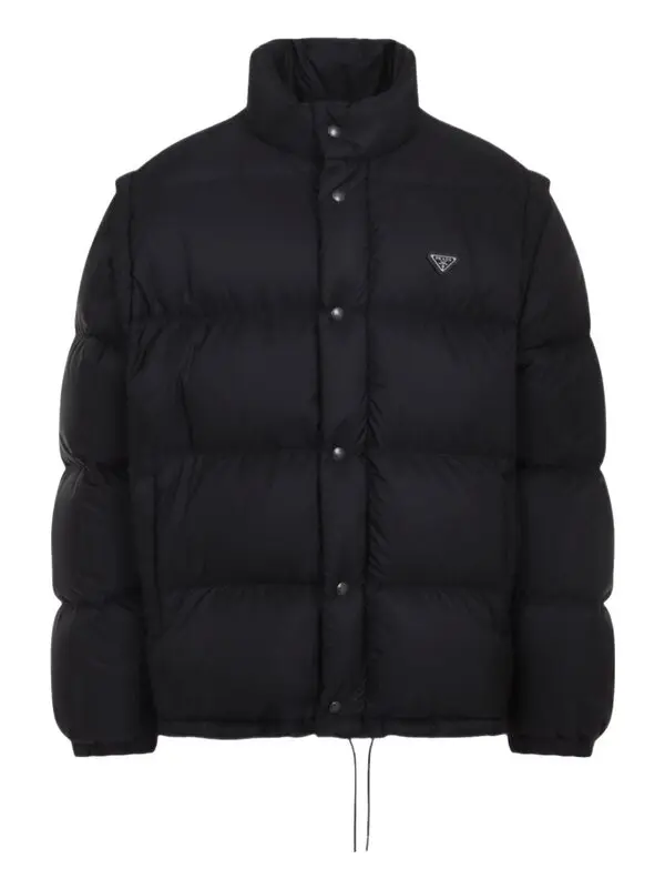 Prada Quilted Stand Collar Down Jacket - Black