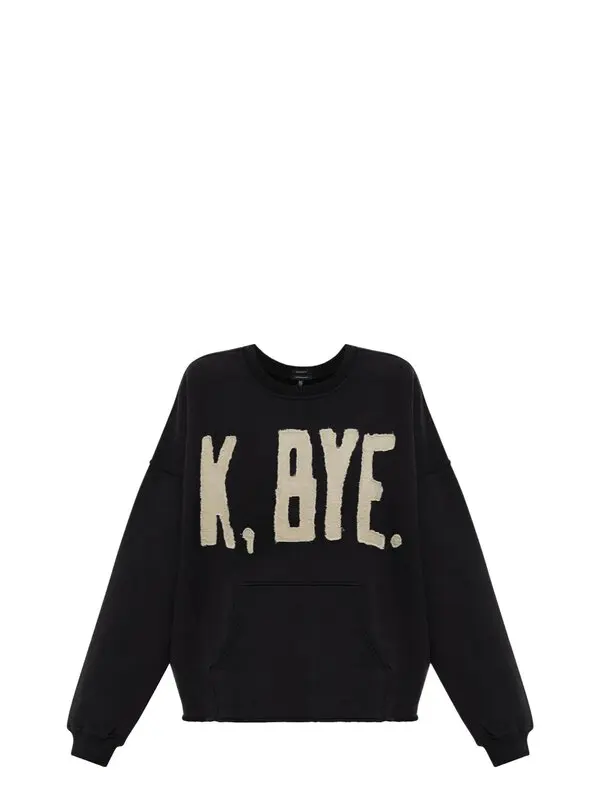 R13 Long-sleeve Sweatshirt With Drop Shoulder - Black