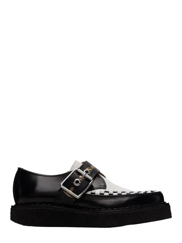 VIVIENNE WESTWOOD X George Cox Collaboration Pointed Toe Monk Strap Shoes - Black