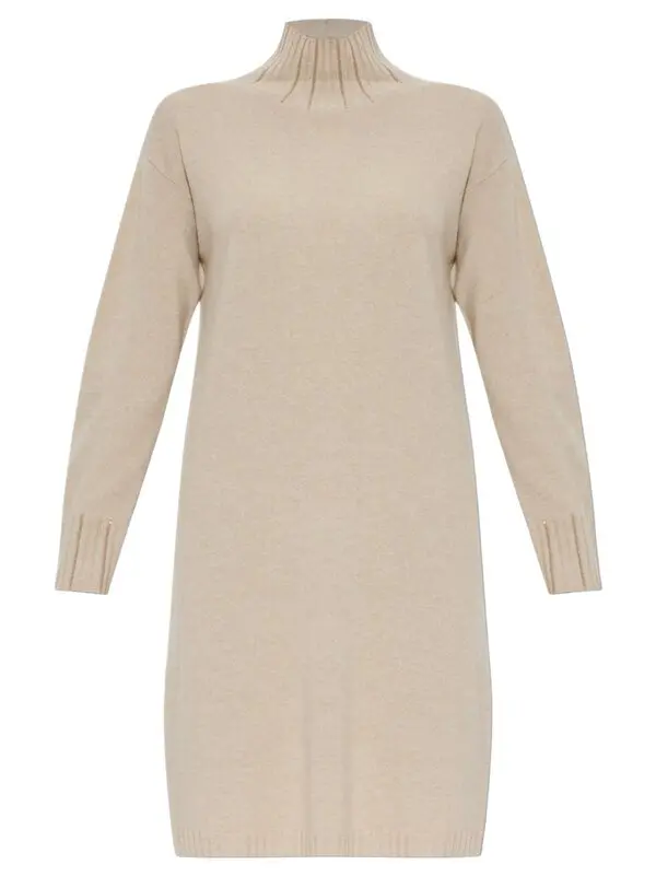 Fabiana Filippi High Neck Long Sleeve Dress - Beige