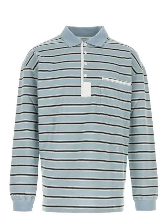 Bottega Veneta Striped Oversized Polo Shirt - Gray