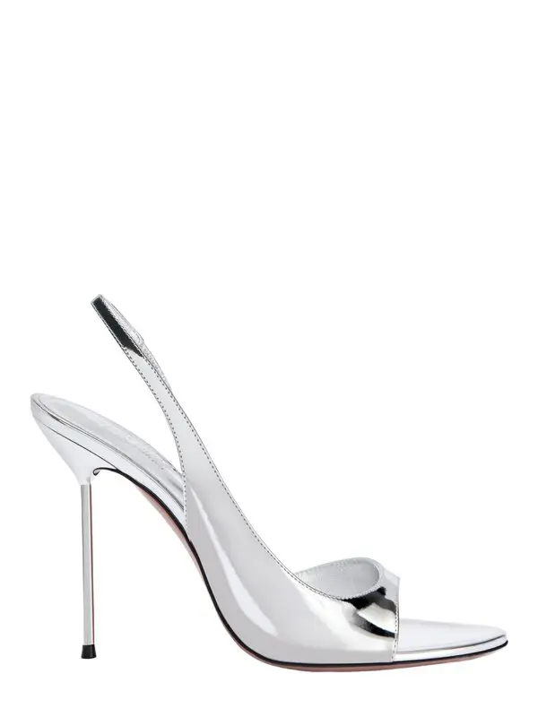Paris Texas Lidia Metallic Slingback Sandals - Silver