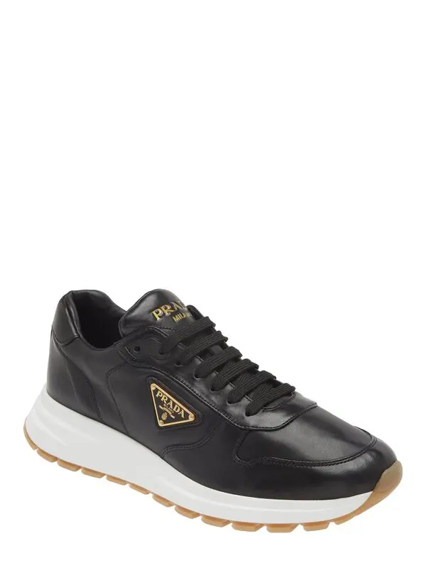Prada Re-nylon And Leather Lace-up Sneakers - Nero
