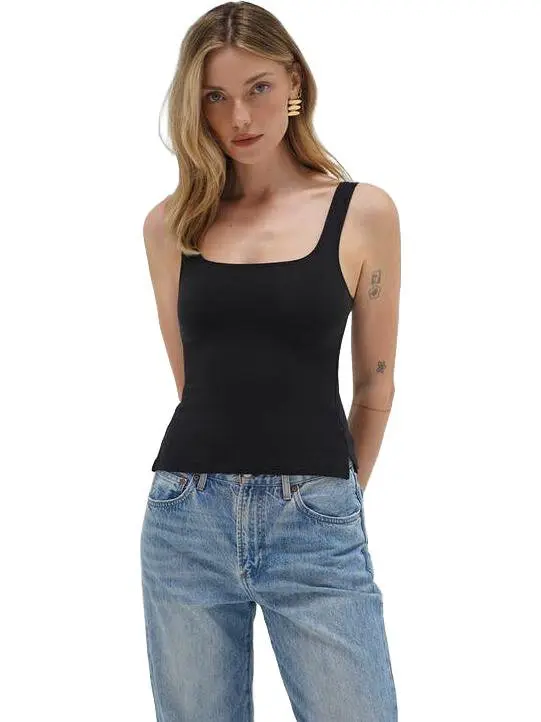 Lna Vara Spandex Jersey Tank - Black