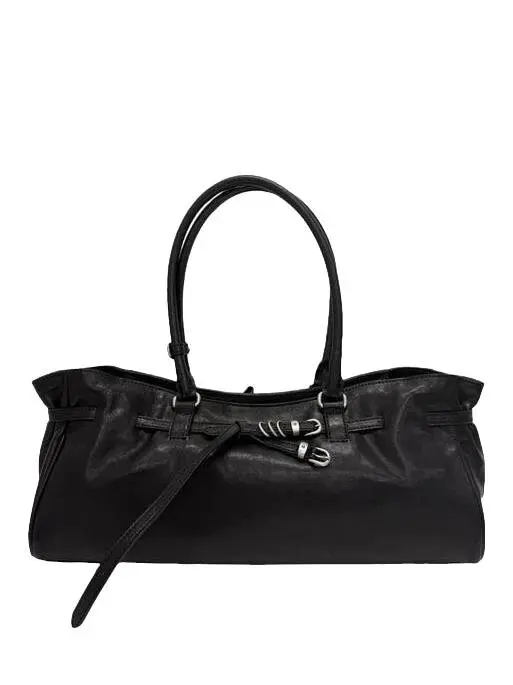 MARGESHERWOOD Soft Grandma Shoulder Bag - Black Pull-up