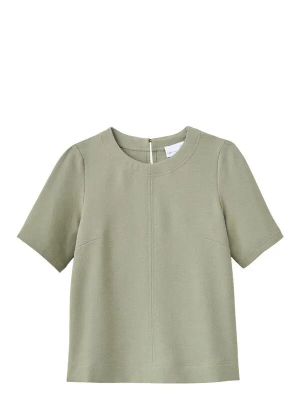 CARTOLINA Chloe Pebbled Crepe Top - Moss