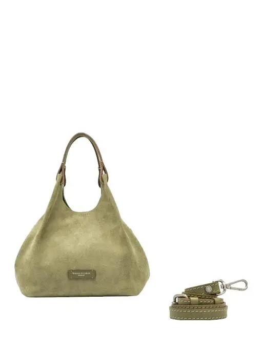 GIANNI CHIARINI Dua Suede Leather Mini Hobo Bag - Light-green