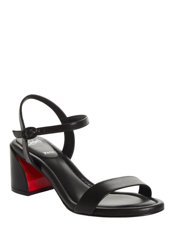 CHRISTIAN LOUBOUTIN Jane Block Heel Sandal - Black/black