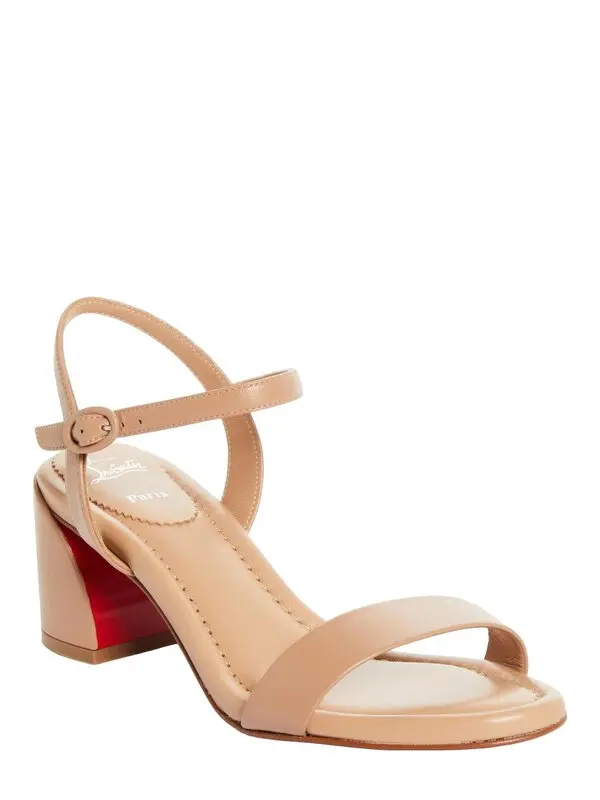 CHRISTIAN LOUBOUTIN Jane Block Heel Sandal - Blush/blush
