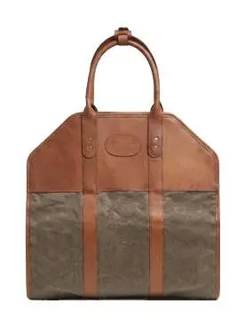 KORCHMAR Rayburn Waxed Canvas Log Carrier With Leather Trim - Olive