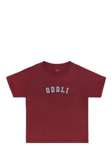 ODDLI Cotton Custom Knit Relaxed Fit Tee - Maroon