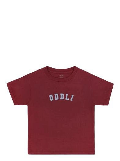 ODDLI Cotton Custom Knit Relaxed Fit Tee - Maroon