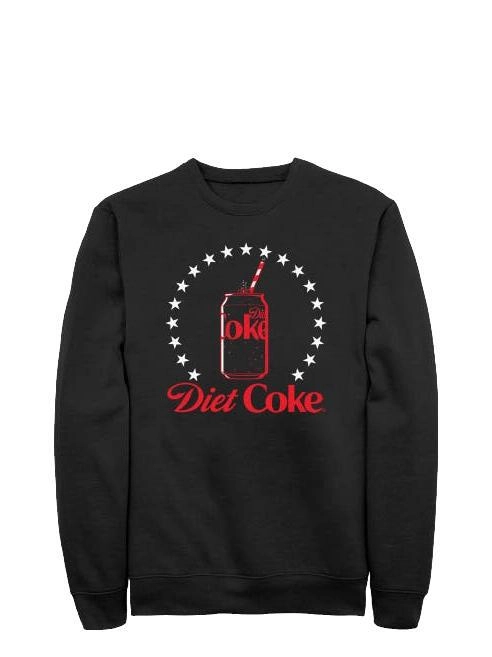 COCA COLA Diet Coke Stars Stamp Long Sleeve Crewneck Sweatshirt - Black