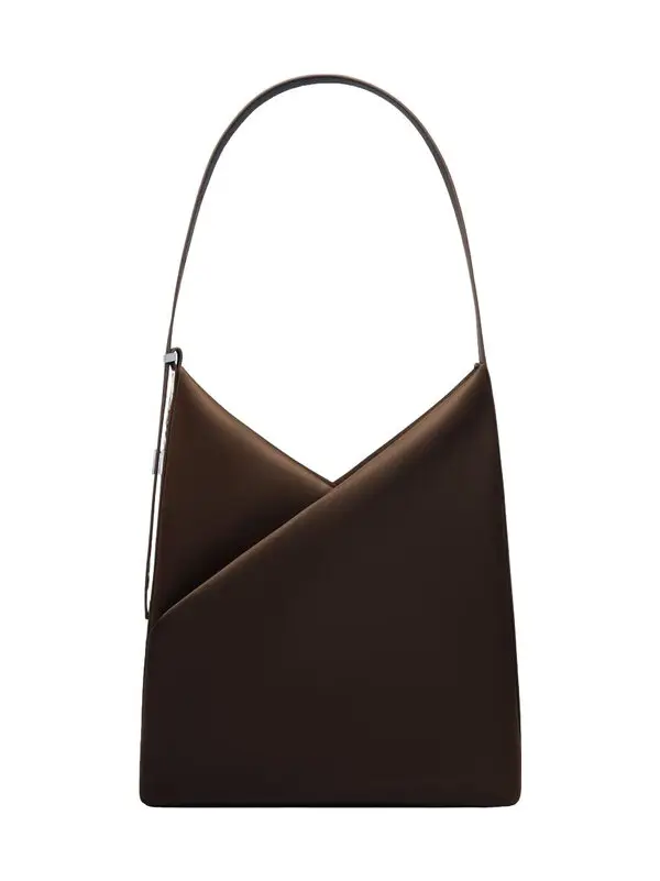 LUX AND NYX Origami Hobo Bag With Detachable Laptop Sleeve - Espresso
