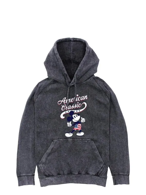 MICKEY & FRIENDS Retro American Classic Pullover Hoodie - Black