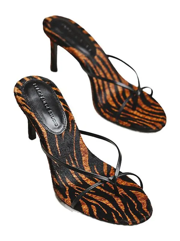 BLACK SUEDE STUDIO Jade 65 Strappy Mules - Brown Zebra