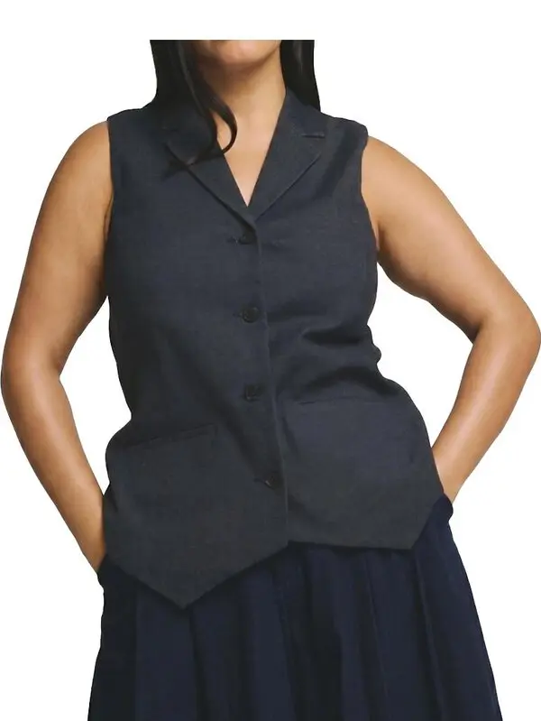 Universal Standard Edwin Denim Look Vest - Dark Indigo