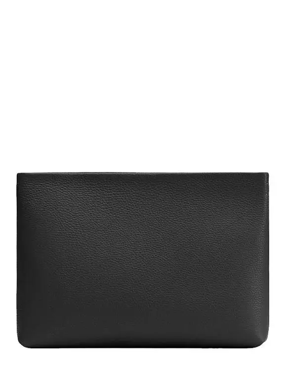 Cuyana Medium Zipper Pouch In Italian Pebbled Leather - Black