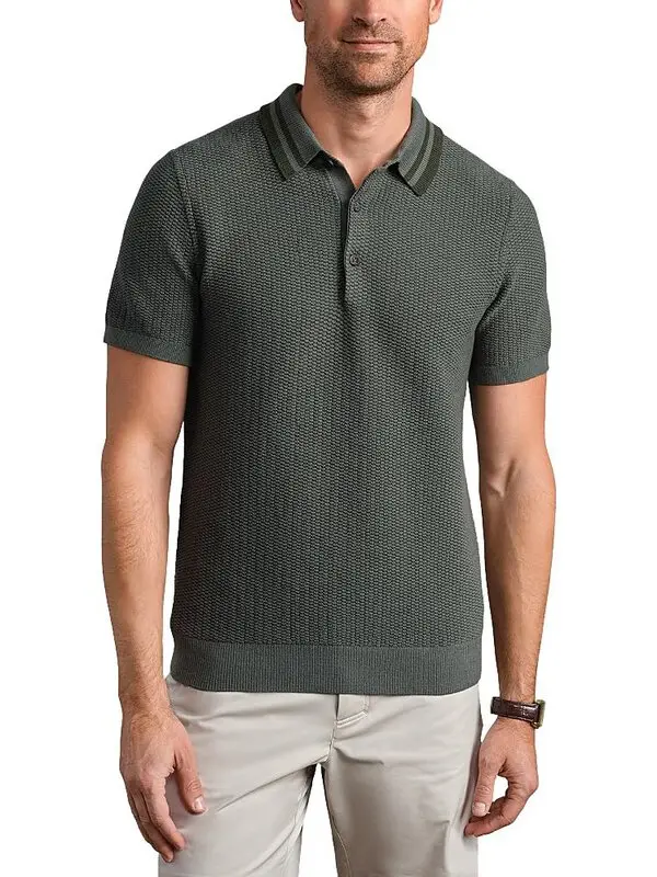 RHONE Fine Sweater Polo - Olive Shadow