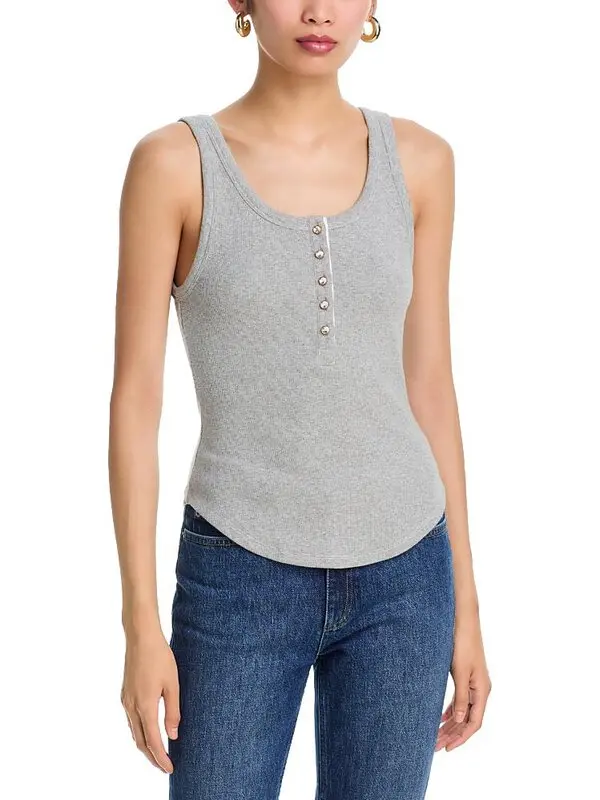 Cinq À Sept Ripley Henley Top - Heather Grey