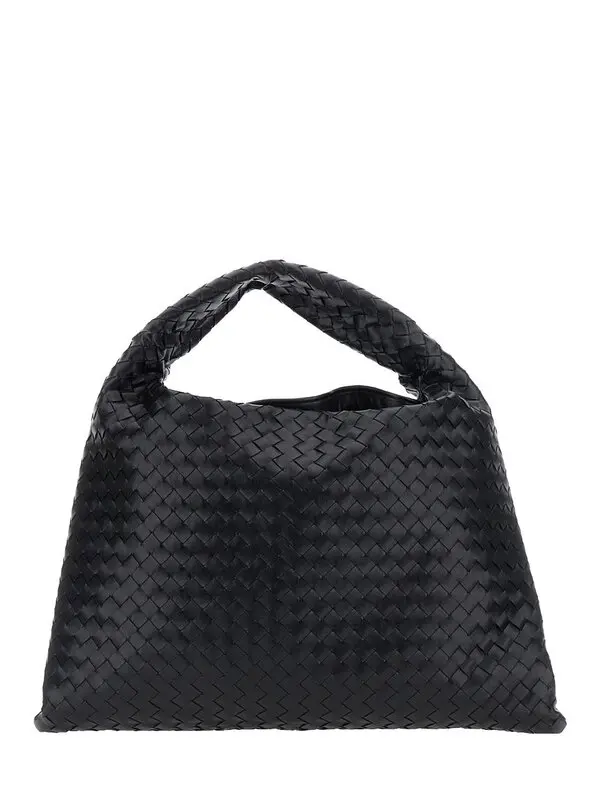Bottega Veneta Shoulder Bag With Intreccio Motif - Black