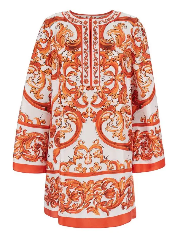 Dolce & Gabbana Printed Silk Mini Dress - Multicolor