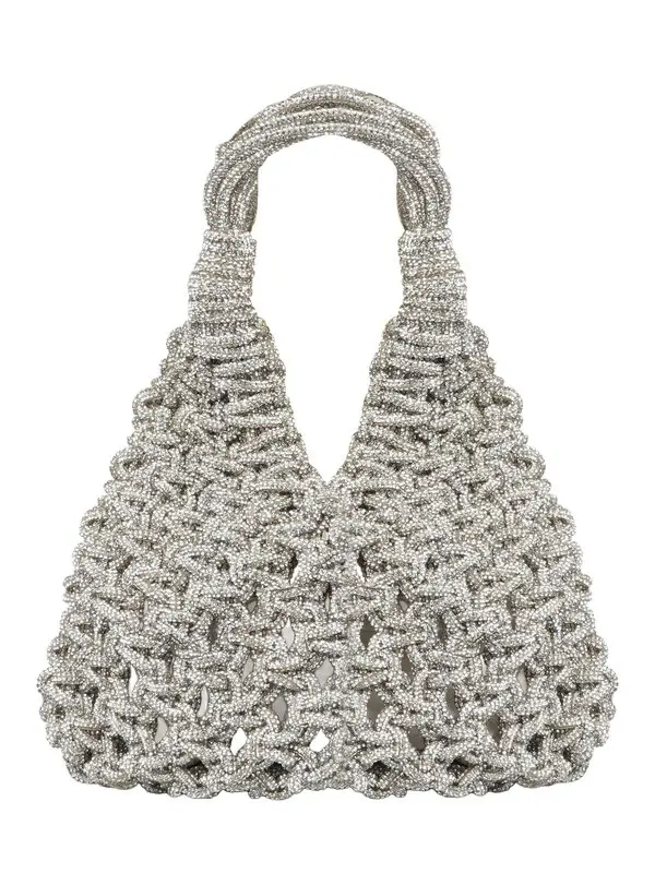HIBOURAMA Vannifique" Small Crystal Embellished Bag - Silver