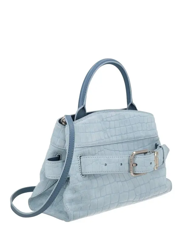 Marc Jacobs Mini Suede Leather Satchel Bag - Azure