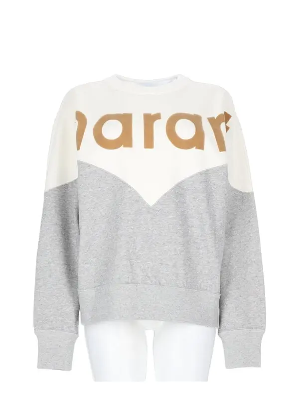 MARANT ETOILE Houston" Graphic Cotton-blend Sweatshirt - Grey