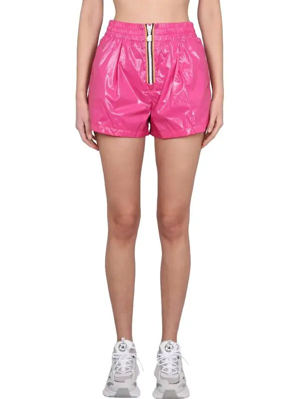 K-WAY Nylon Mini Shorts With Zip Pocket - Pink