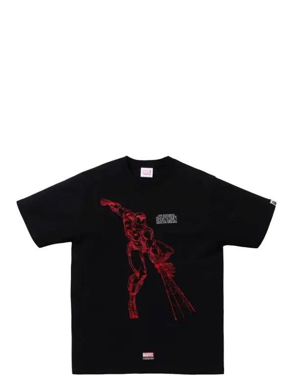 A BATHING APE X Marvel Iron T-shirt - Black