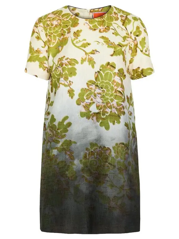 La DoubleJ Swing Floral-print Woven Mini Dress - Black