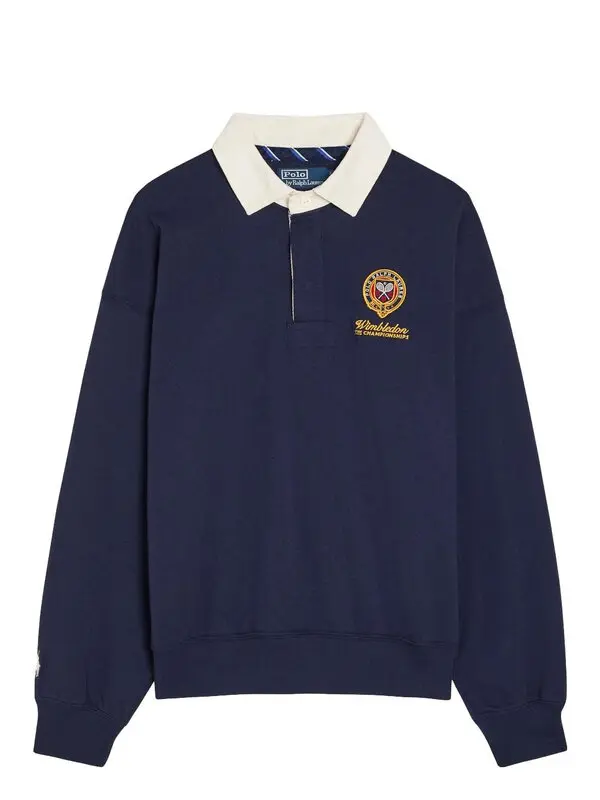 Polo Ralph Lauren Embroidered Cotton Rugby Top - Multicoloured